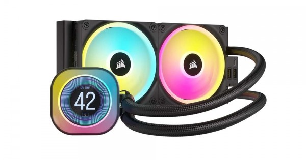 Corsair iCUE LINK H100i LCD AIO 240mm Radiator Liquid CPU Cooler 277mm ...